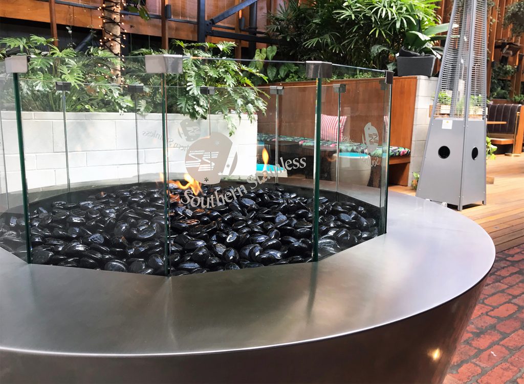 Gas FirePit at Osbourne Hotel, Brisbane | Southern Stainless