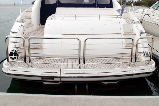 Stainless stern, duckboard rails custom built to your boat