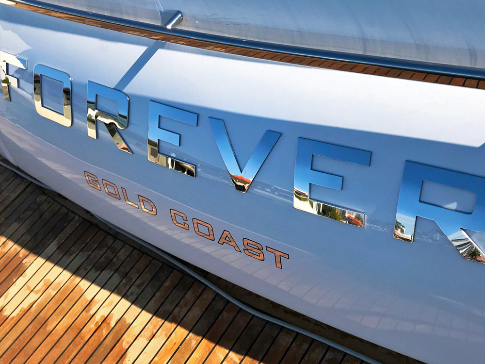 Custom Stainless Steel Boat Name - Princess Yacht 'Forever'
